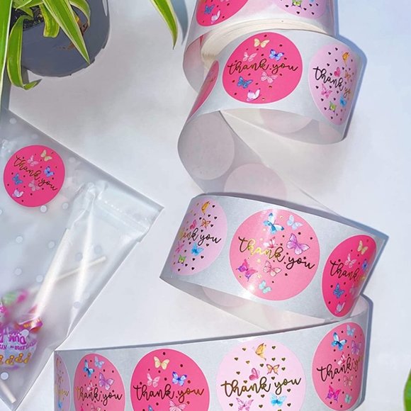 Office | Last Pieces 63 Thank You 3 Butterfly Designs Stickers 15 ...